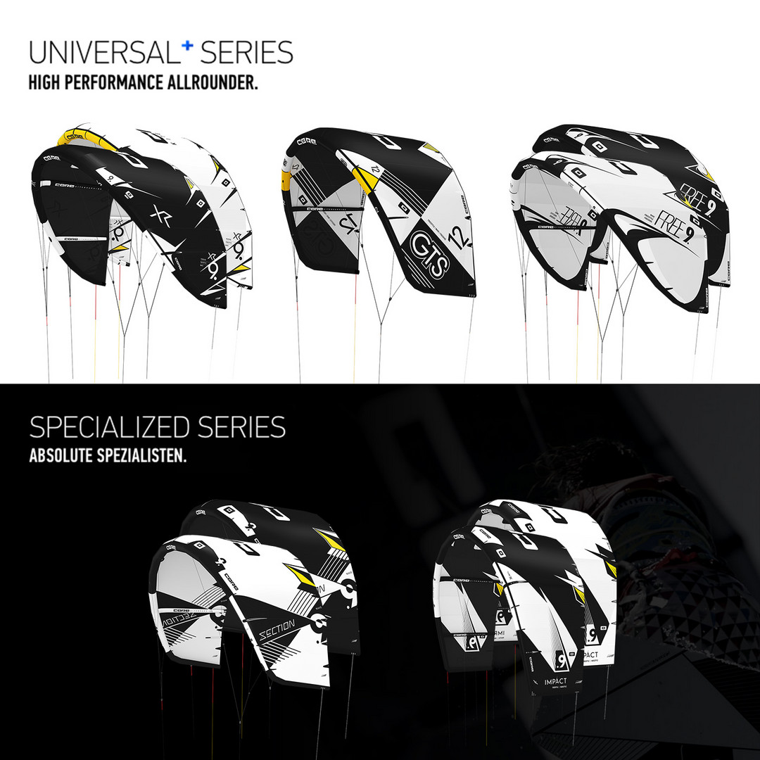 All CORE kites at a glance – CORE - Performance Kite and Wing Gear ...